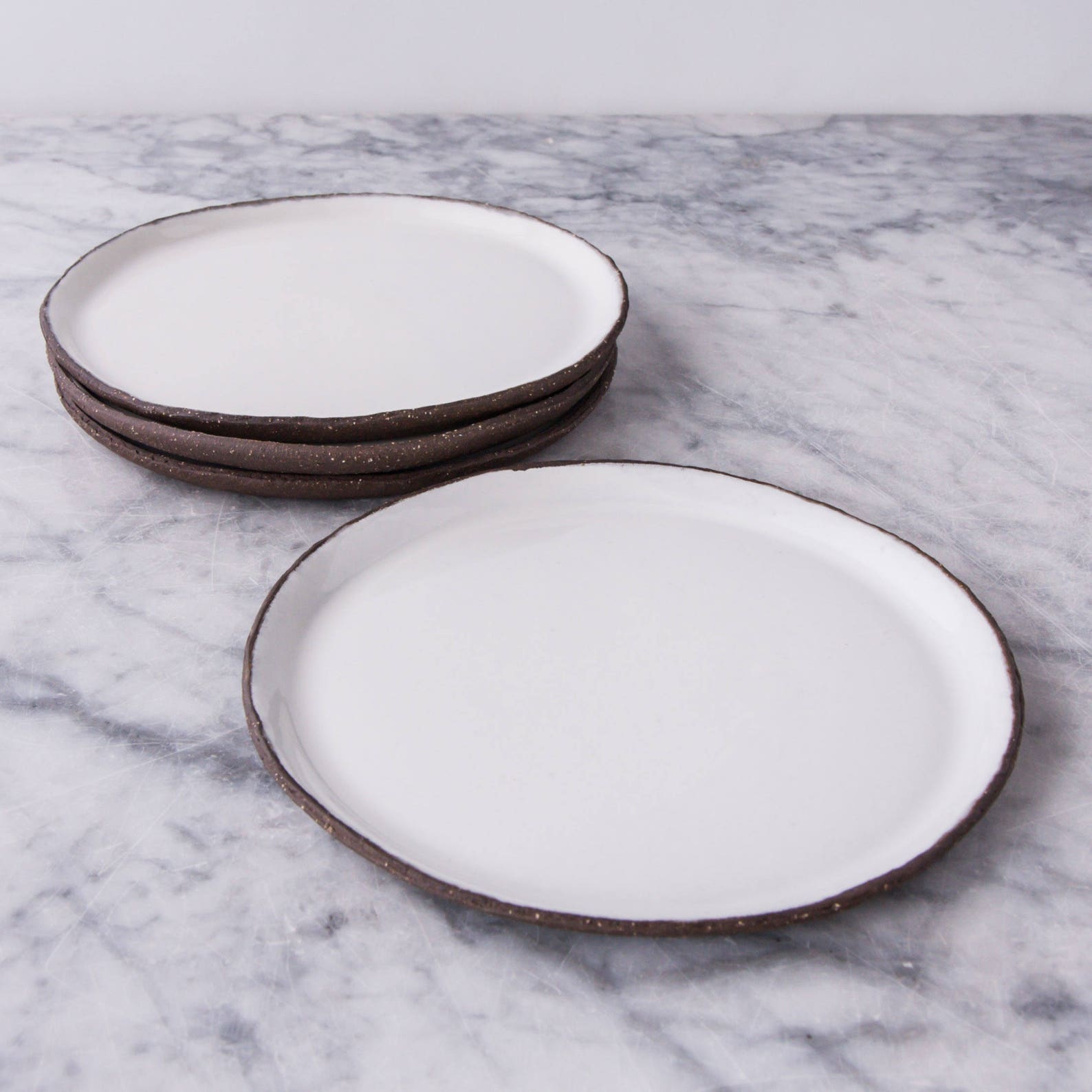 Simple Rustic Seven Inch Salad Plates Set of Four With | Etsy