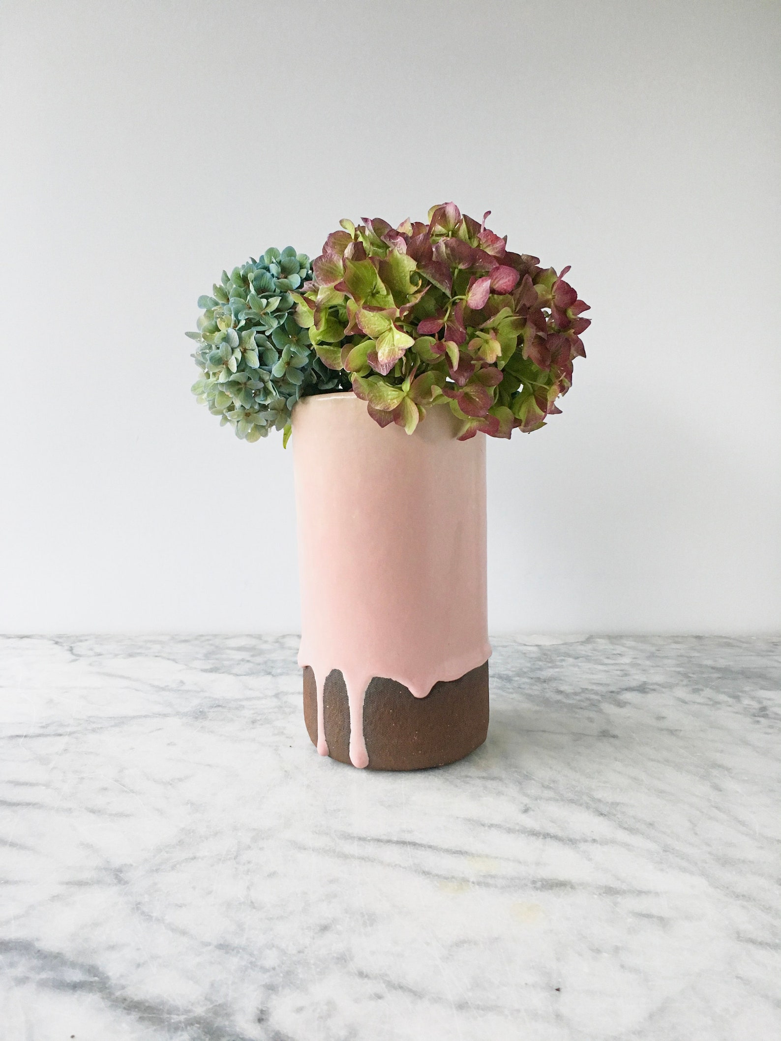 Simple Cylindircal Vase Fantastic Drippy Pink-a-licous Glaze | Etsy