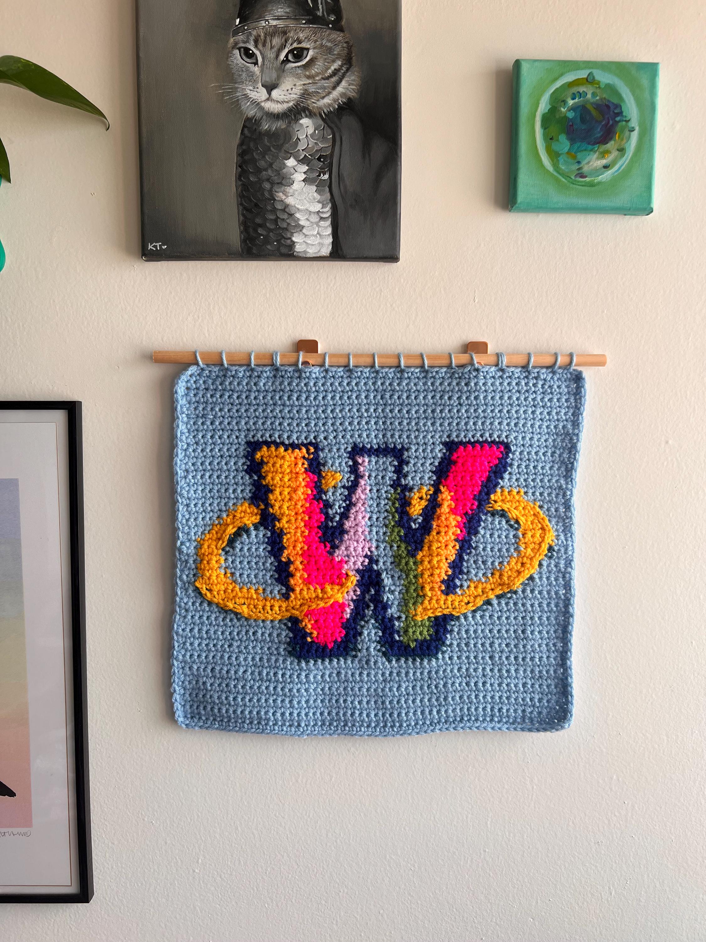 Webkinz Logo Crochet Tapestry Pattern – Cute Y2K Crochet Wall Hanging ...