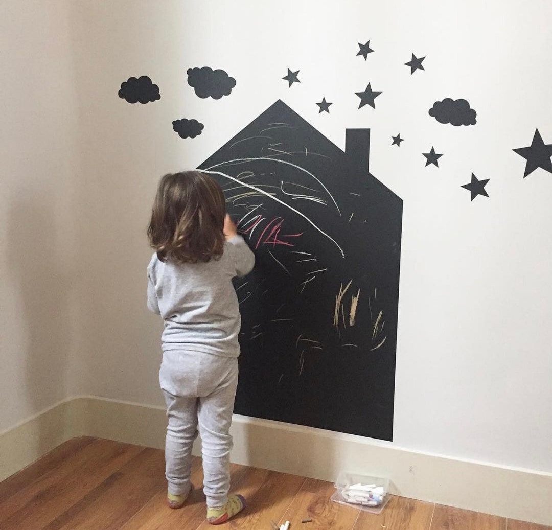 Adhesive Slate Casita to Paint With Chalk. Decorative Vinyl Slate ...