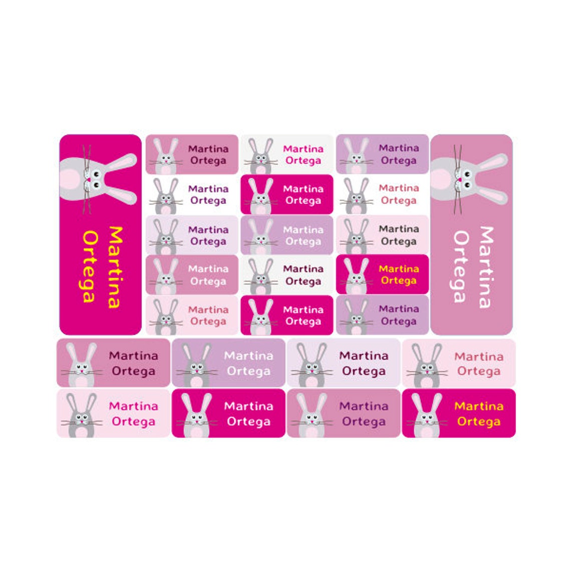 Personalized Name Labels Rabbit Labels Stickers for School - Etsy