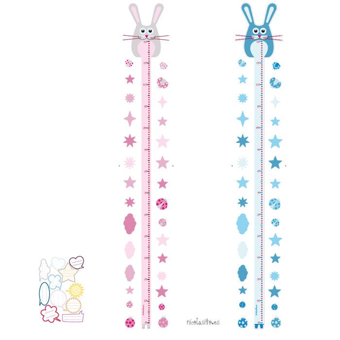 Height Meter for Children Bunny Wall Adhesive. Children's | Etsy UK