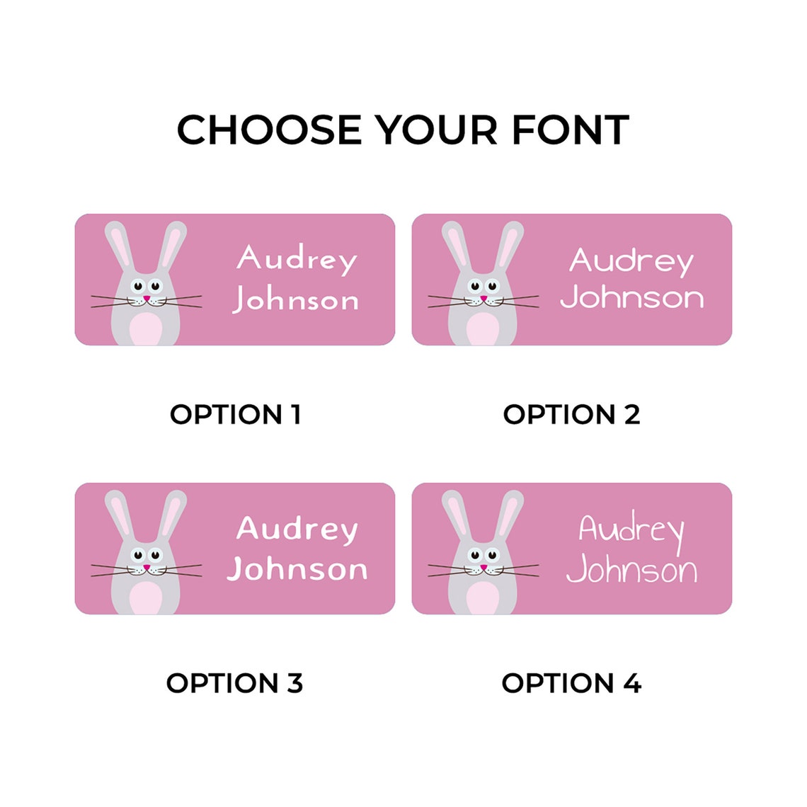 Personalized Name Labels Rabbit Labels Stickers for School - Etsy