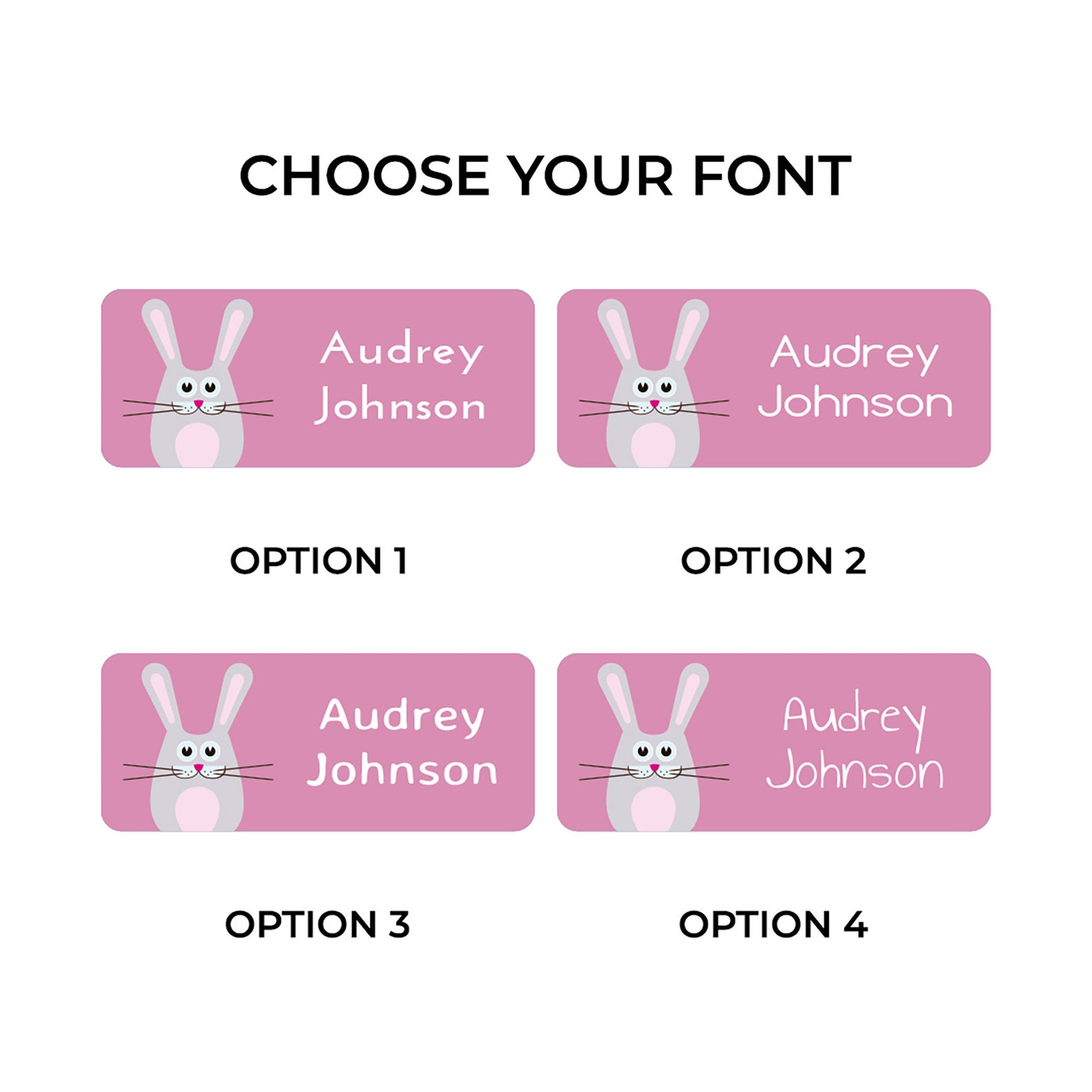 Personalized Name Labels Rabbit Labels Stickers for School - Etsy