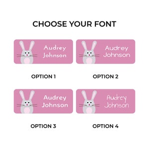 Personalized Name Labels Rabbit Labels Stickers for School - Etsy