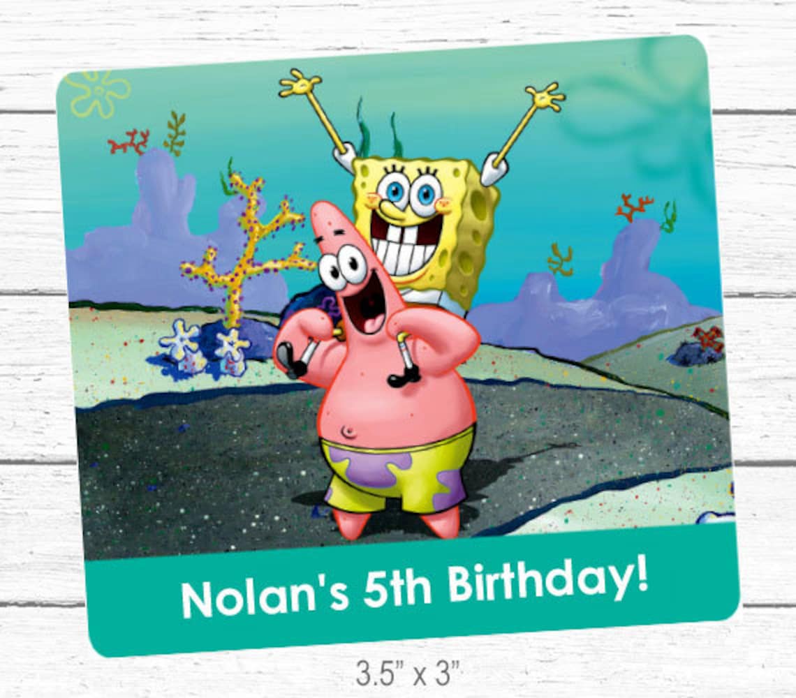 Spongebob Birthday - Goody Bag Labels - Etsy