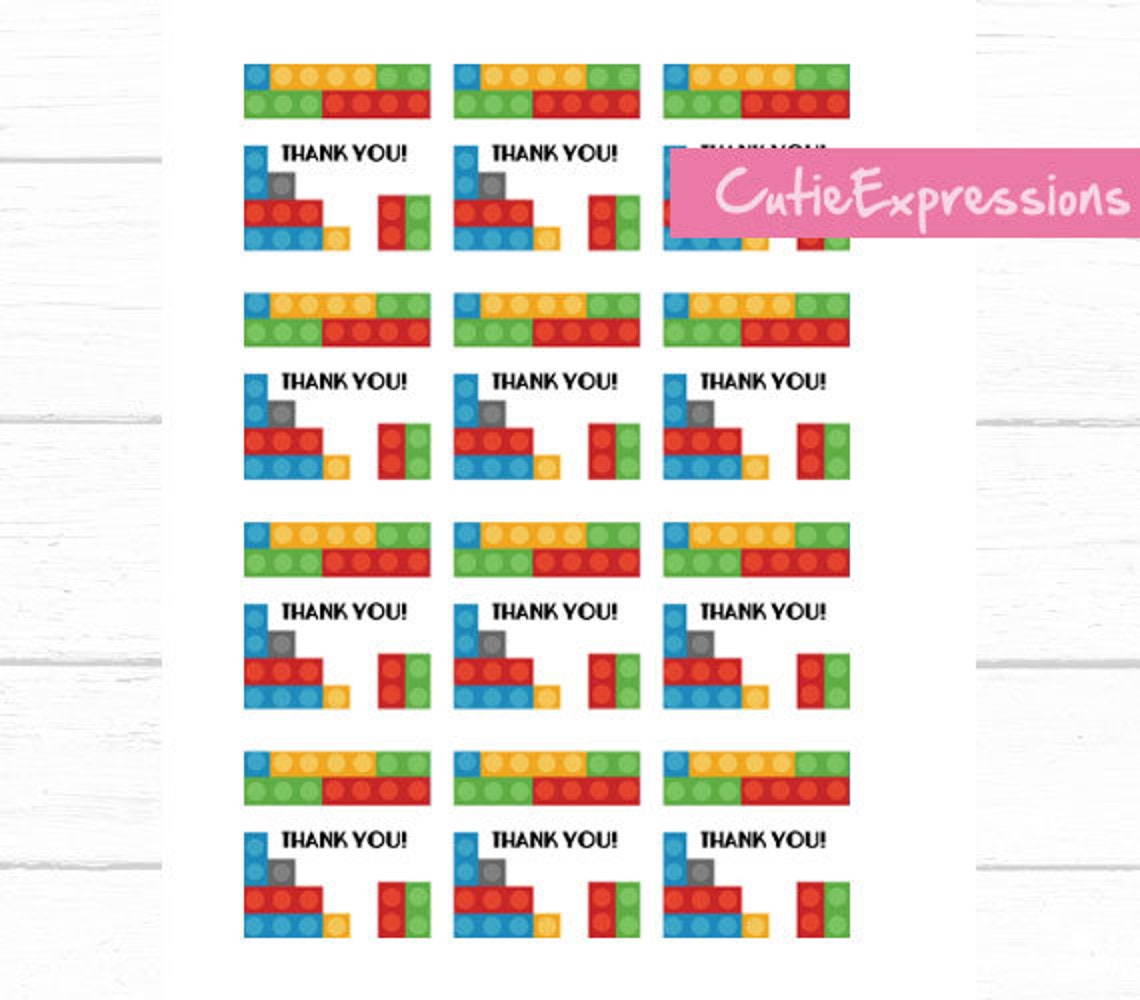 Building Blocks Printable Labels for Goody Bags- Building Blocks ...