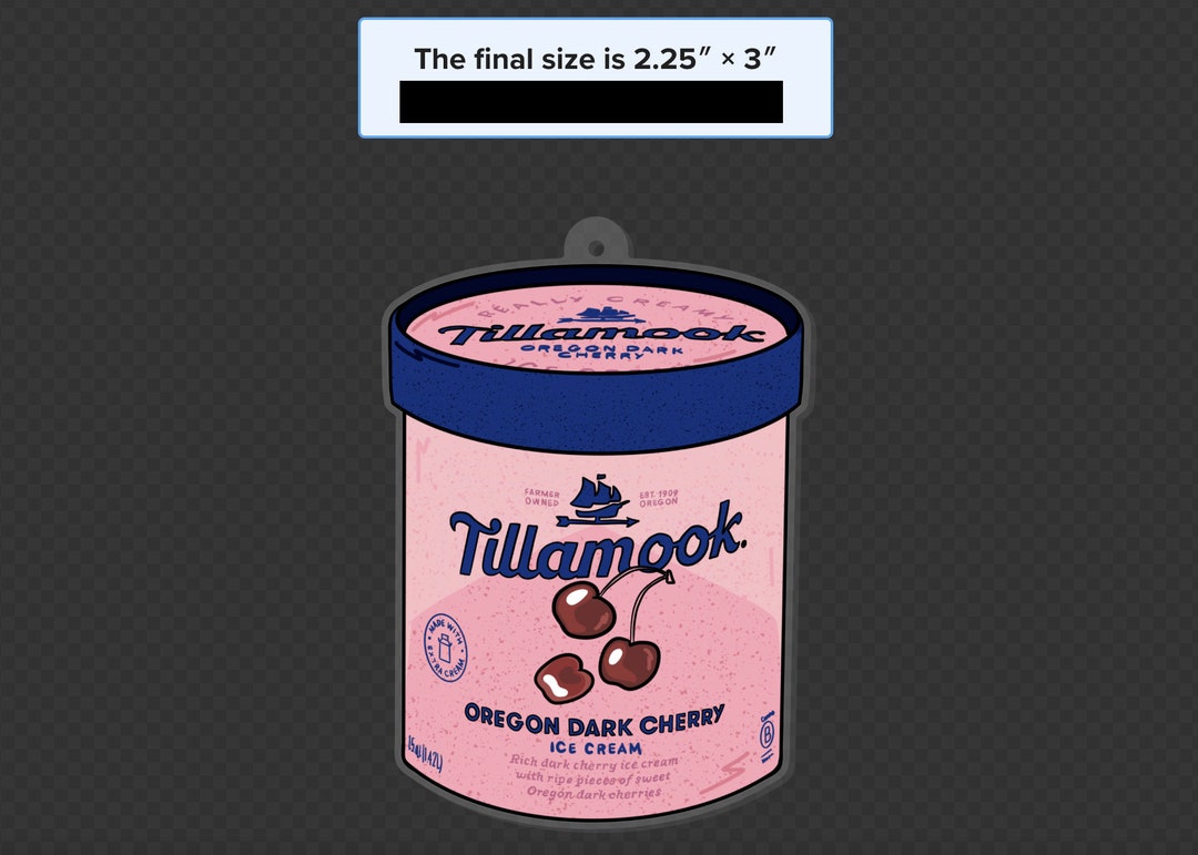 Tillamook Oregon Dark Cherry Ice Cream Inspired Ornament Sticker Set - Etsy