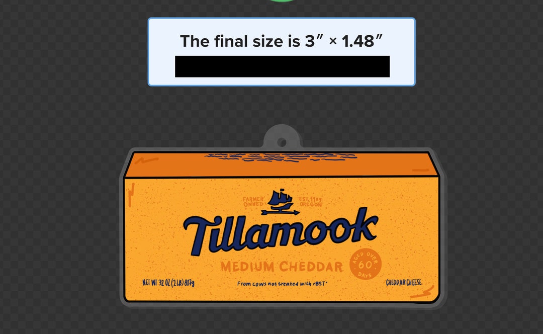 Tillamook Medium Cheddar Baby Loaf Inspired Ornament Sticker Set - Etsy