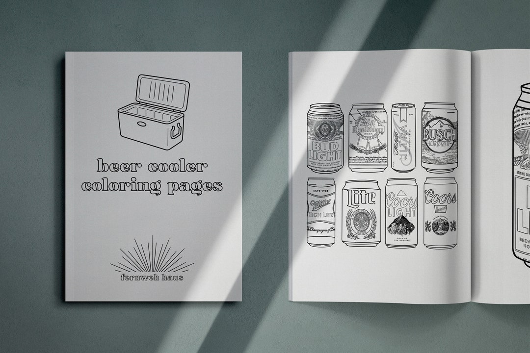 Beer Cooler Coloring Pages Digital Download - Etsy