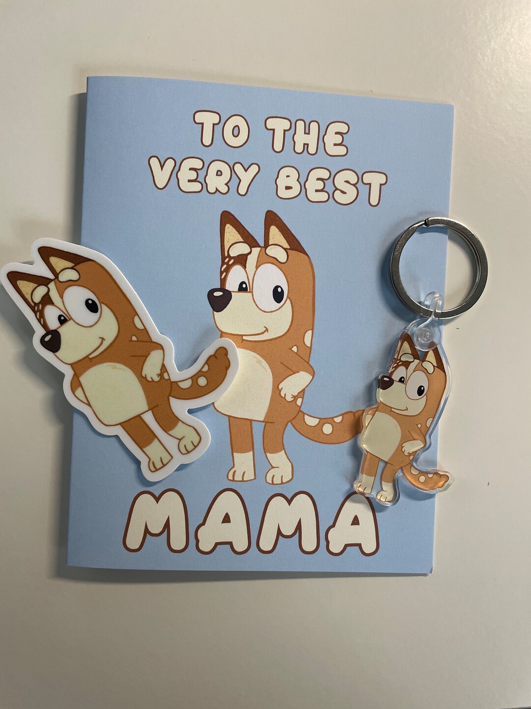 Chili - Bluey Inspired Card, Sticker, and Keychain Gift Set - Etsy