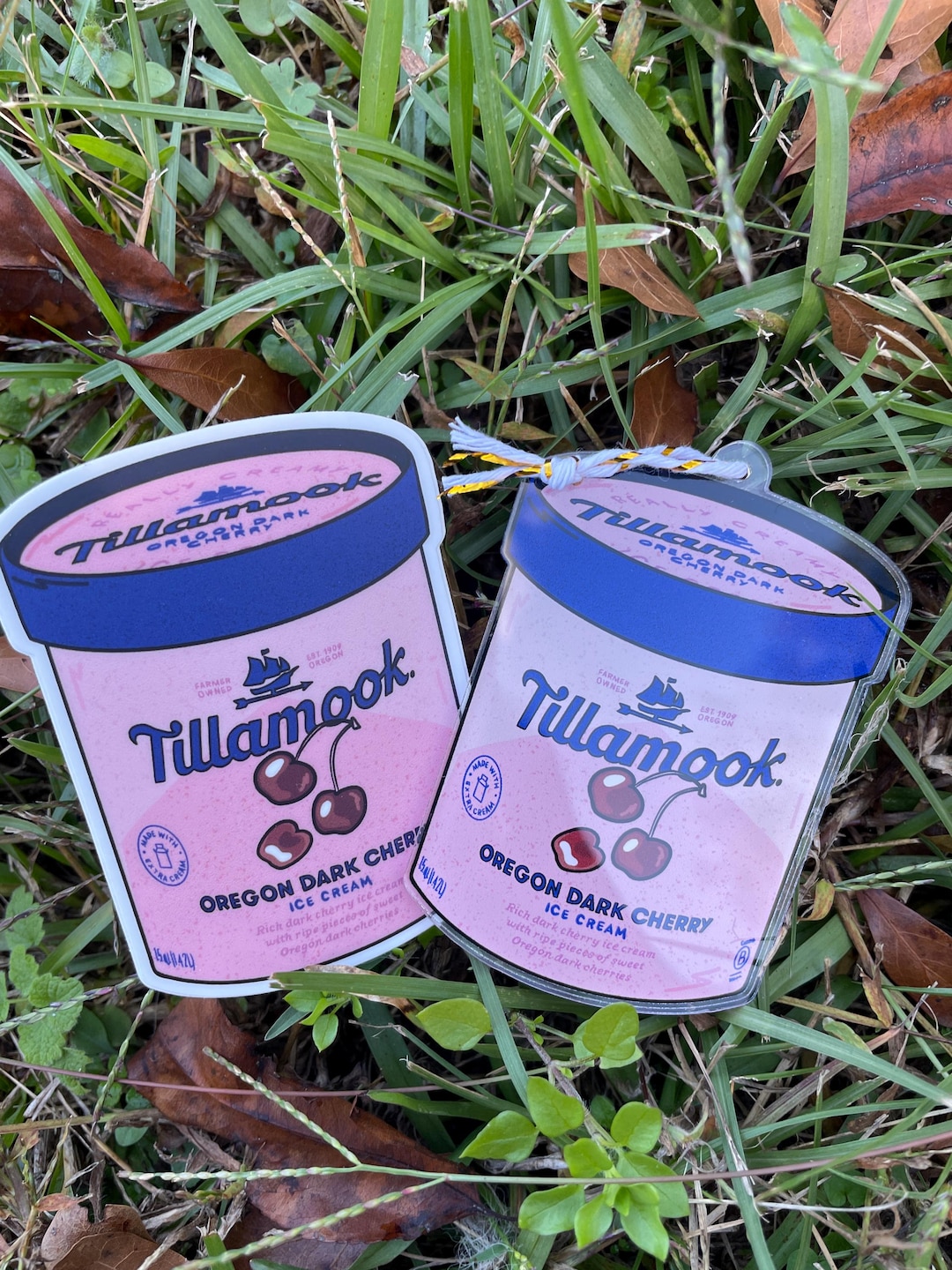 Tillamook Oregon Dark Cherry Ice Cream Inspired Ornament + Sticker Set ...