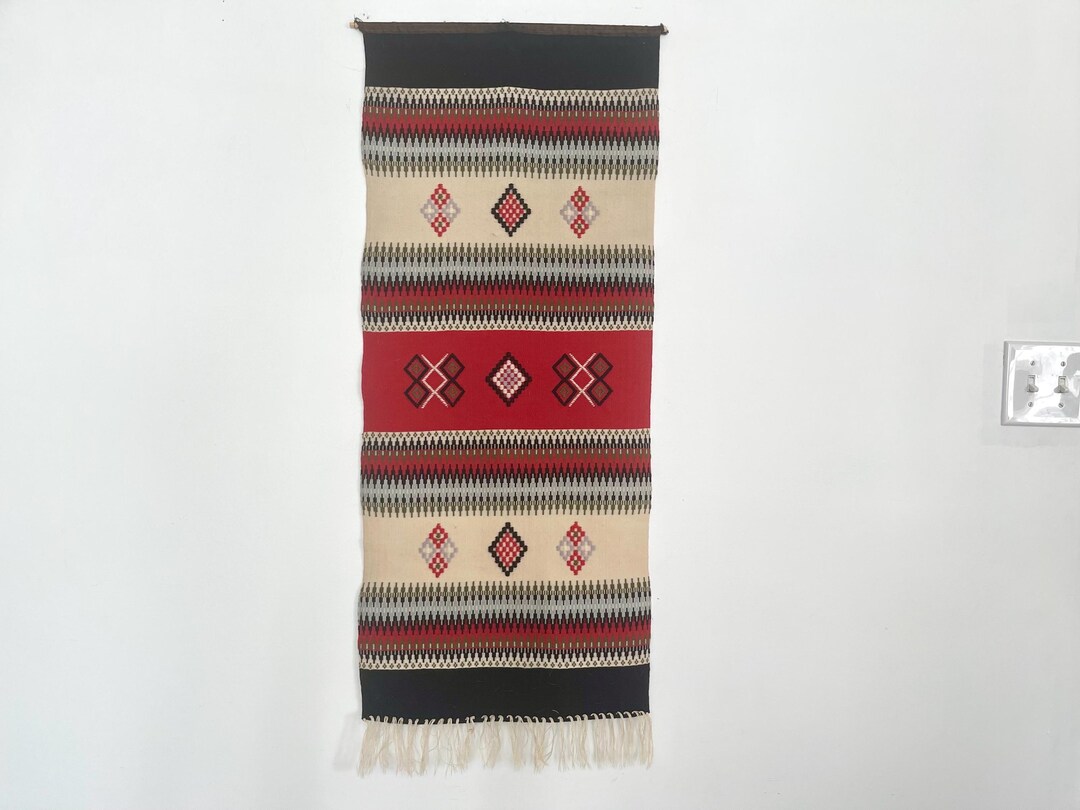 Vintage Scandinavian Weaving | Mid-century Modern Wall Textile | Woven ...