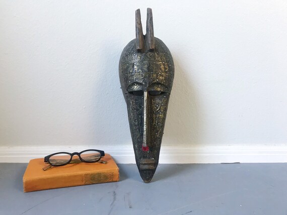 Vintage Marka African Tribal Mask With Antelope Horns Carved | Etsy