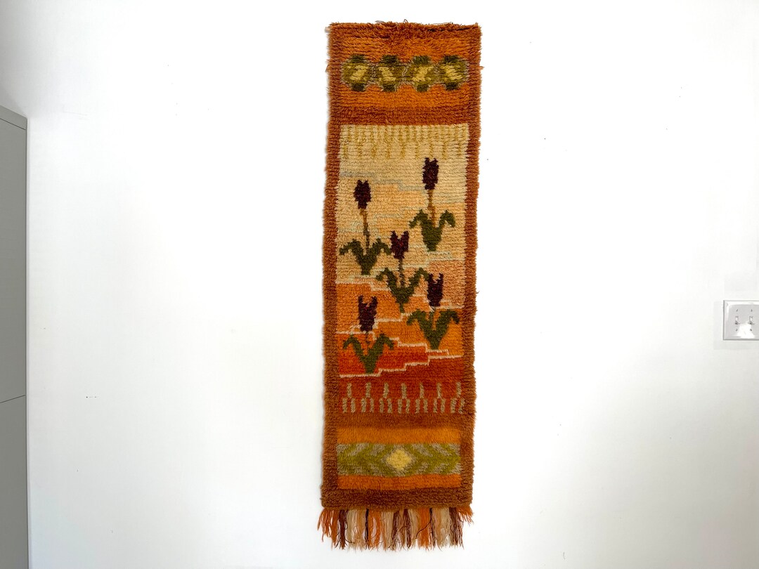 Vintage Finnish Ryijy Wall Hanging: Knotted Textile Art Tapestry - Etsy