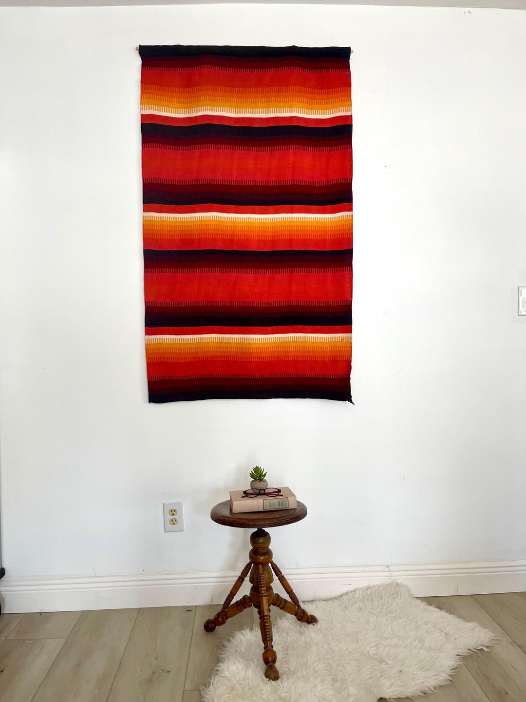 Large Vintage Scandinavian Weaving Mid-century Modern Wall Textile ...