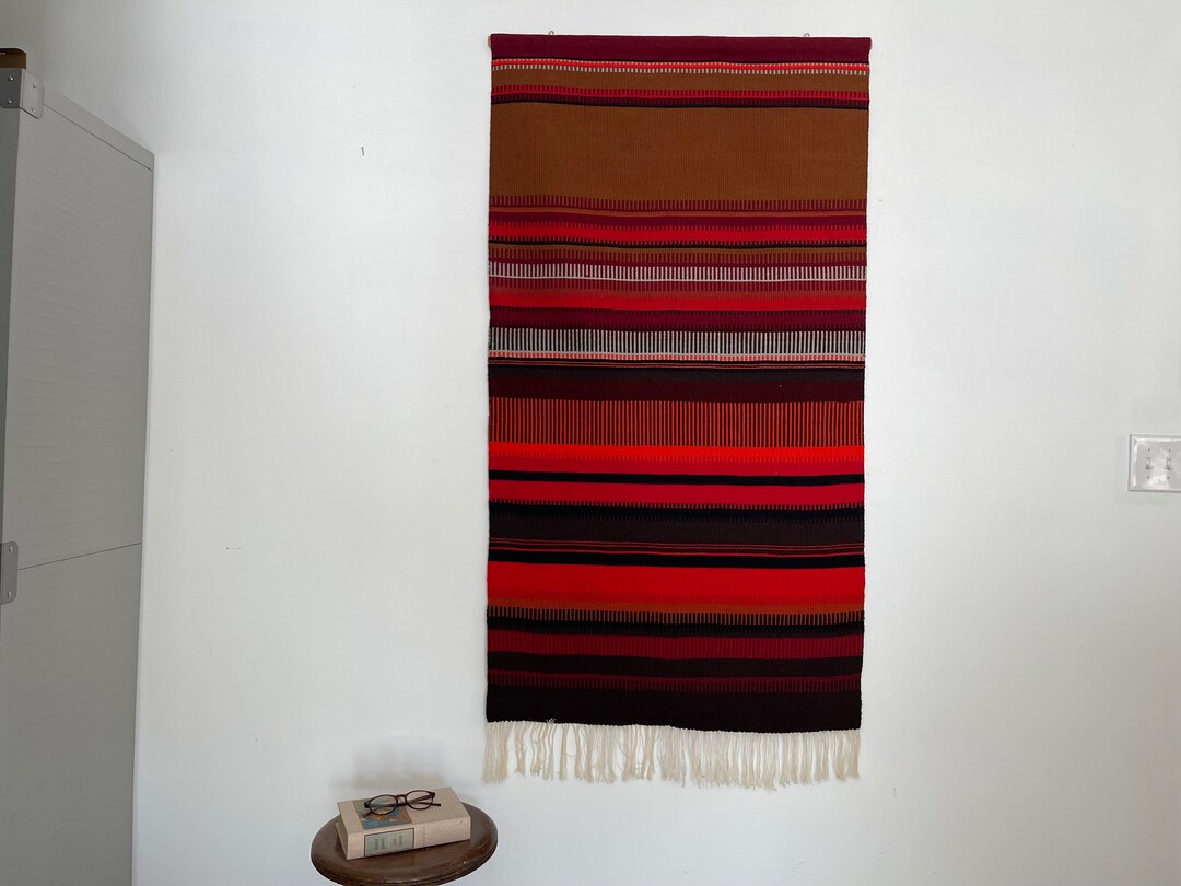 Large Vintage Scandinavian Weaving Mid-century Modern Wall Textile ...