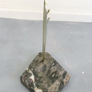 Vintage Jumbo Paper Clip Note or Photo Holder | Metal Marble Stone ...