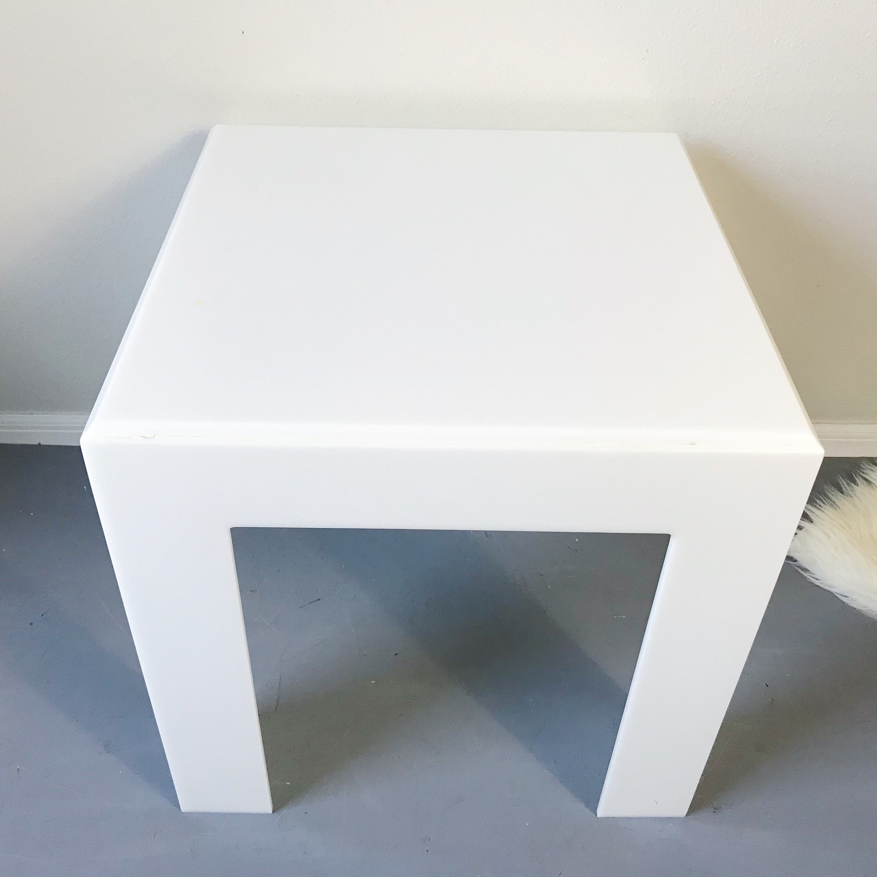 Vintage Mid-Century Modern Lucite White Acrylic Side Table | Etsy