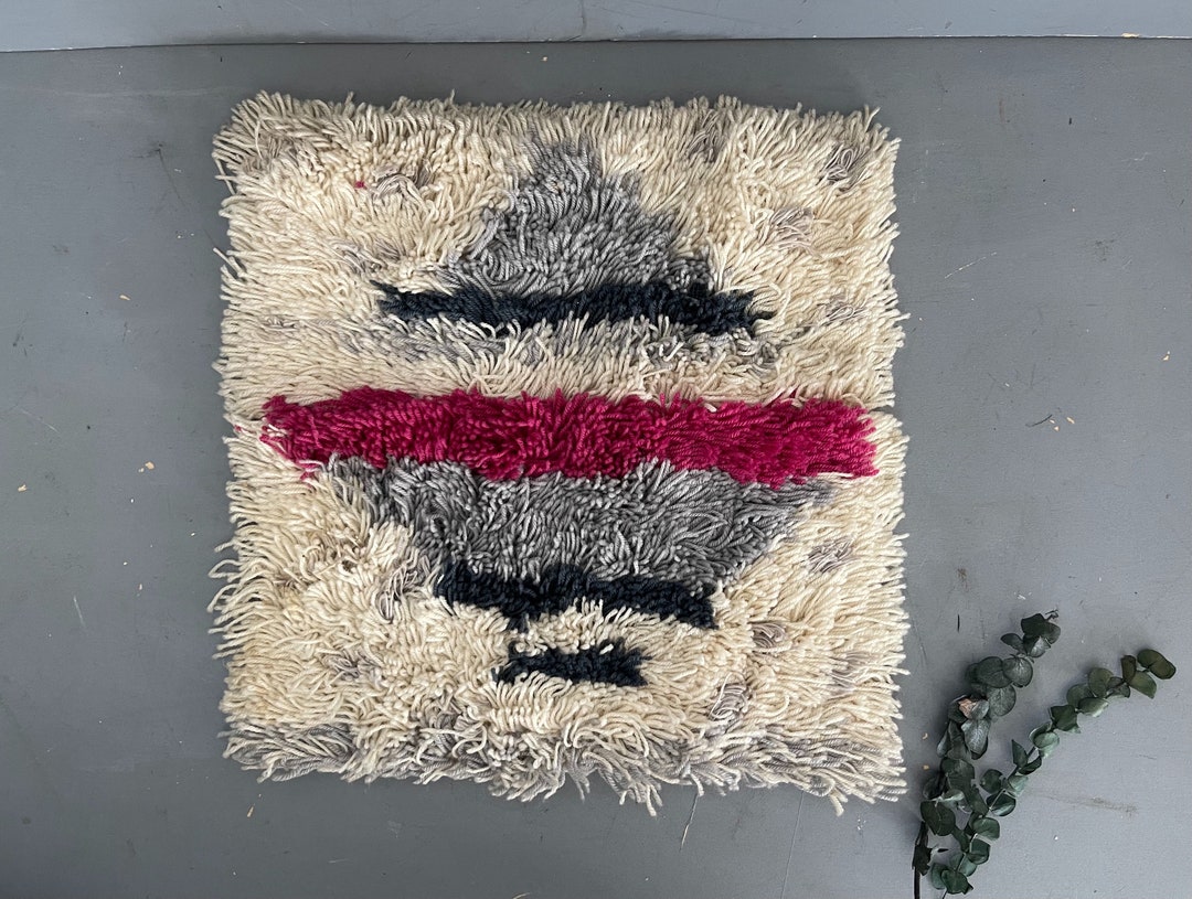 Vintage Scandinavian Wall Hanging Abstract Knotted Textile Art Tapestry ...