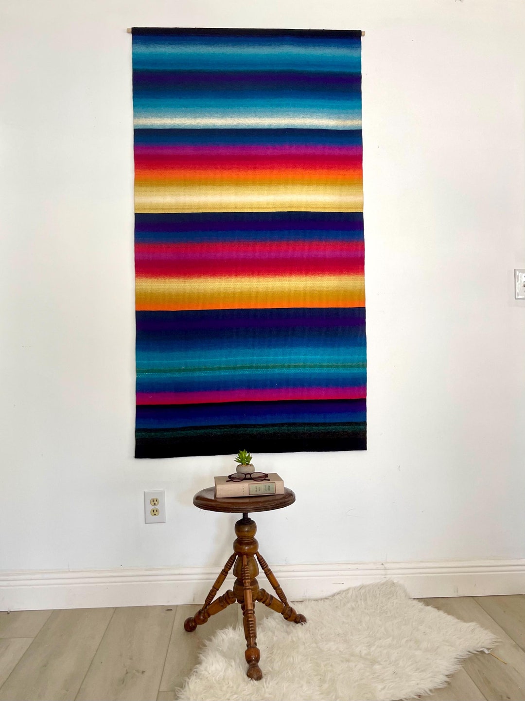 Large Vintage Scandinavian Weaving Mid-century Modern Wall Textile ...