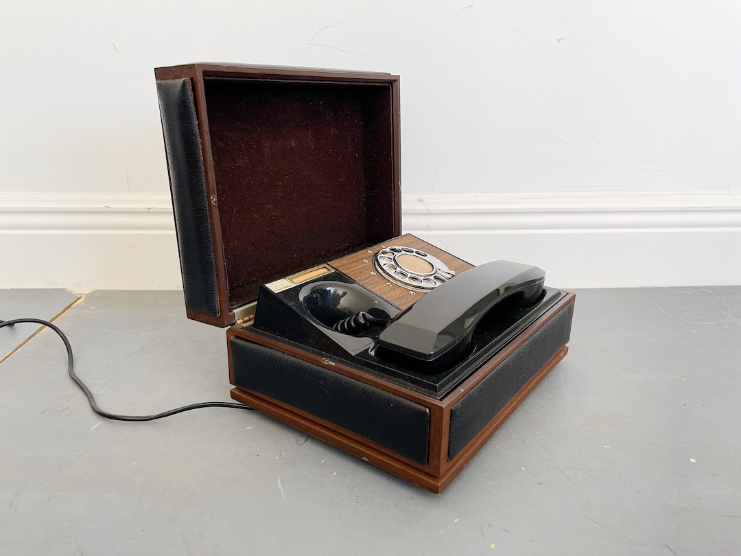 Vintage Deco Tel Executive Desktop Rotary Telephone Decorative Wood ...