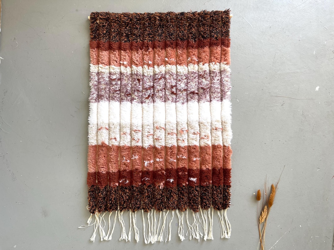 Vintage Finnish Ryijy Wall Hanging: Abstract Knotted Textile Art - Etsy