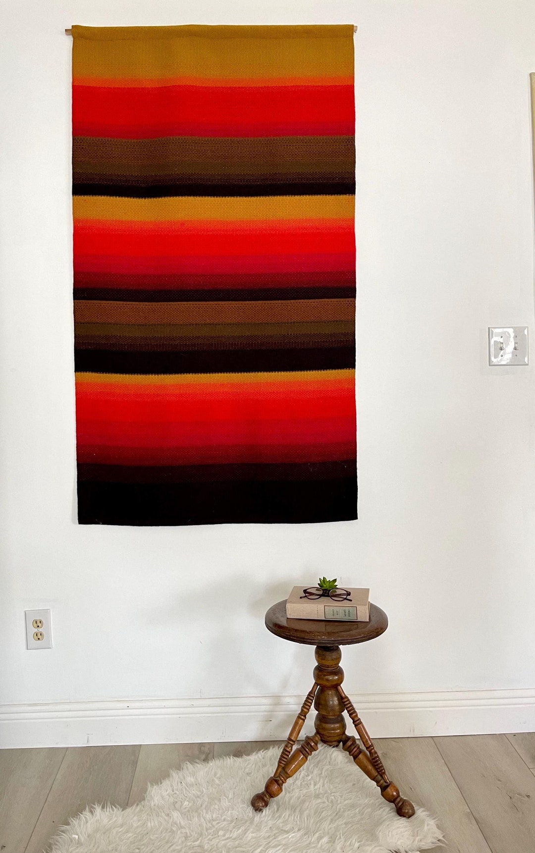 Large Vintage Scandinavian Weaving | Mid-century Modern Wall Textile ...
