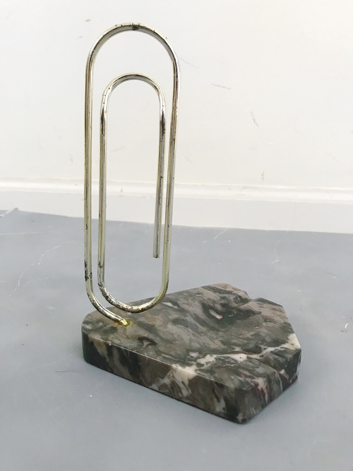 Vintage Jumbo Paper Clip Note or Photo Holder Metal Marble - Etsy
