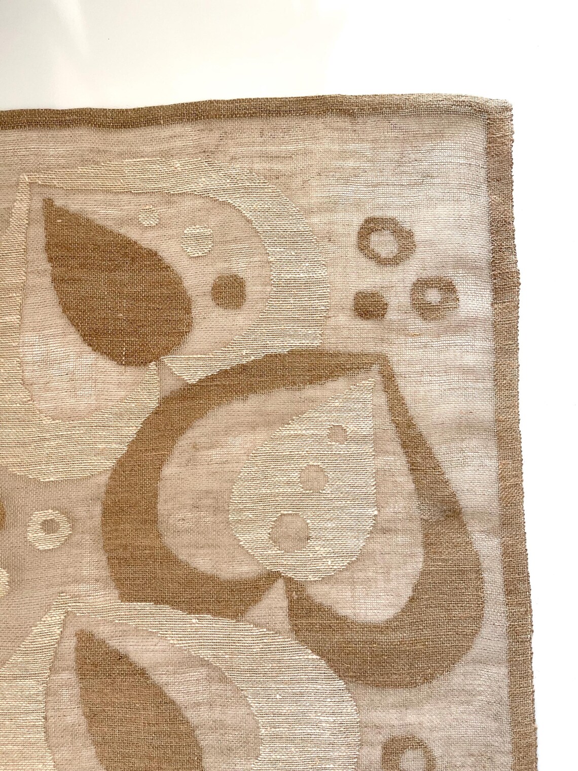 Vintage Scandinavian Linen Wall or Window Hanging: Abstract Nordic ...