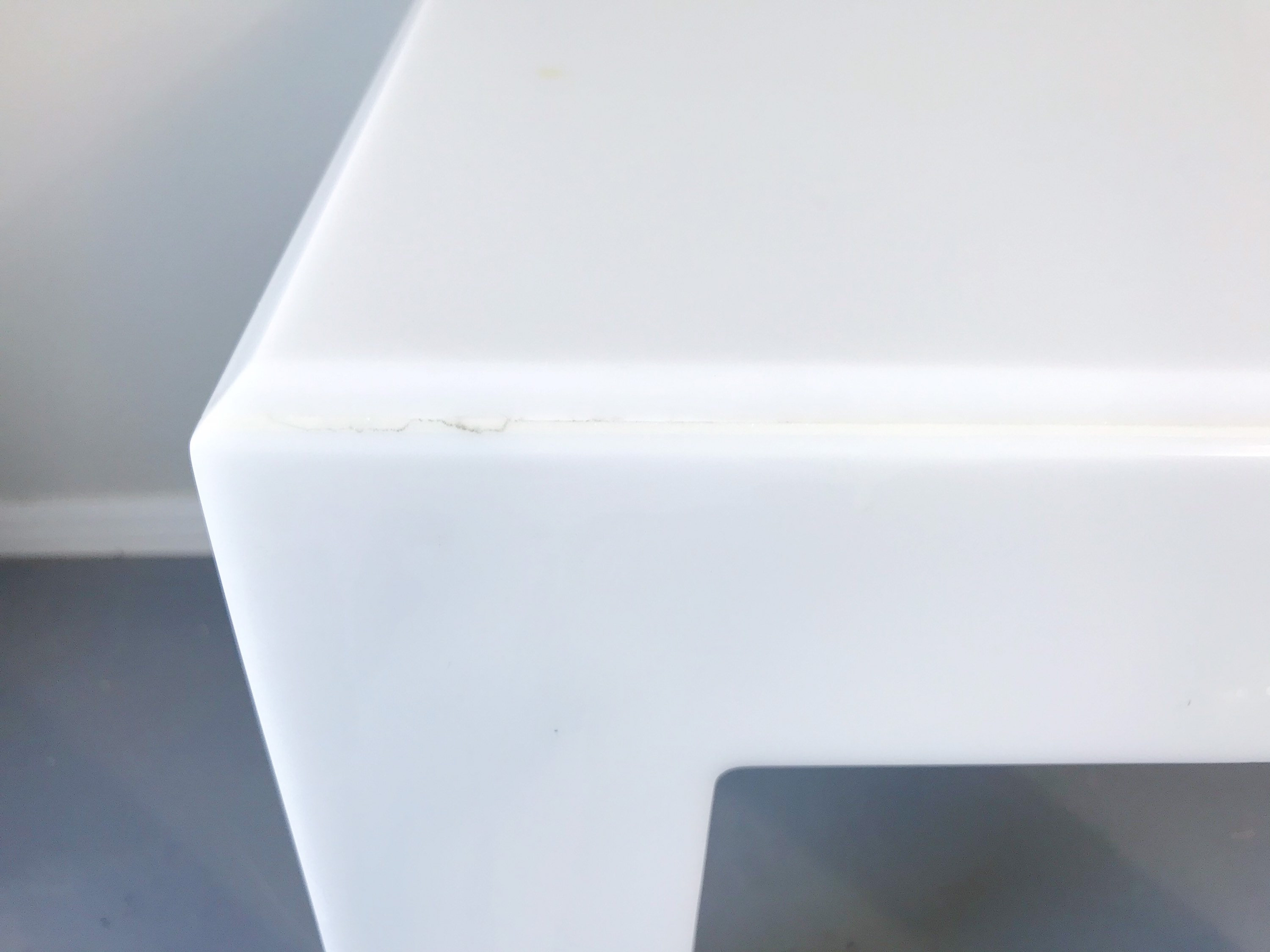 Vintage Mid-Century Modern Lucite White Acrylic Side Table | Etsy