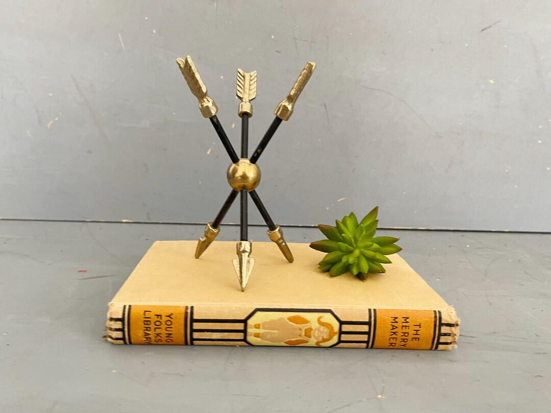 Vintage Tripod Arrows Desk Decor Office Decor Organizer Paperweight Mid ...