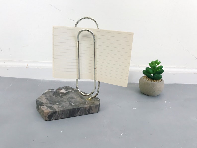 Vintage Jumbo Paper Clip Note or Photo Holder Metal Marble - Etsy
