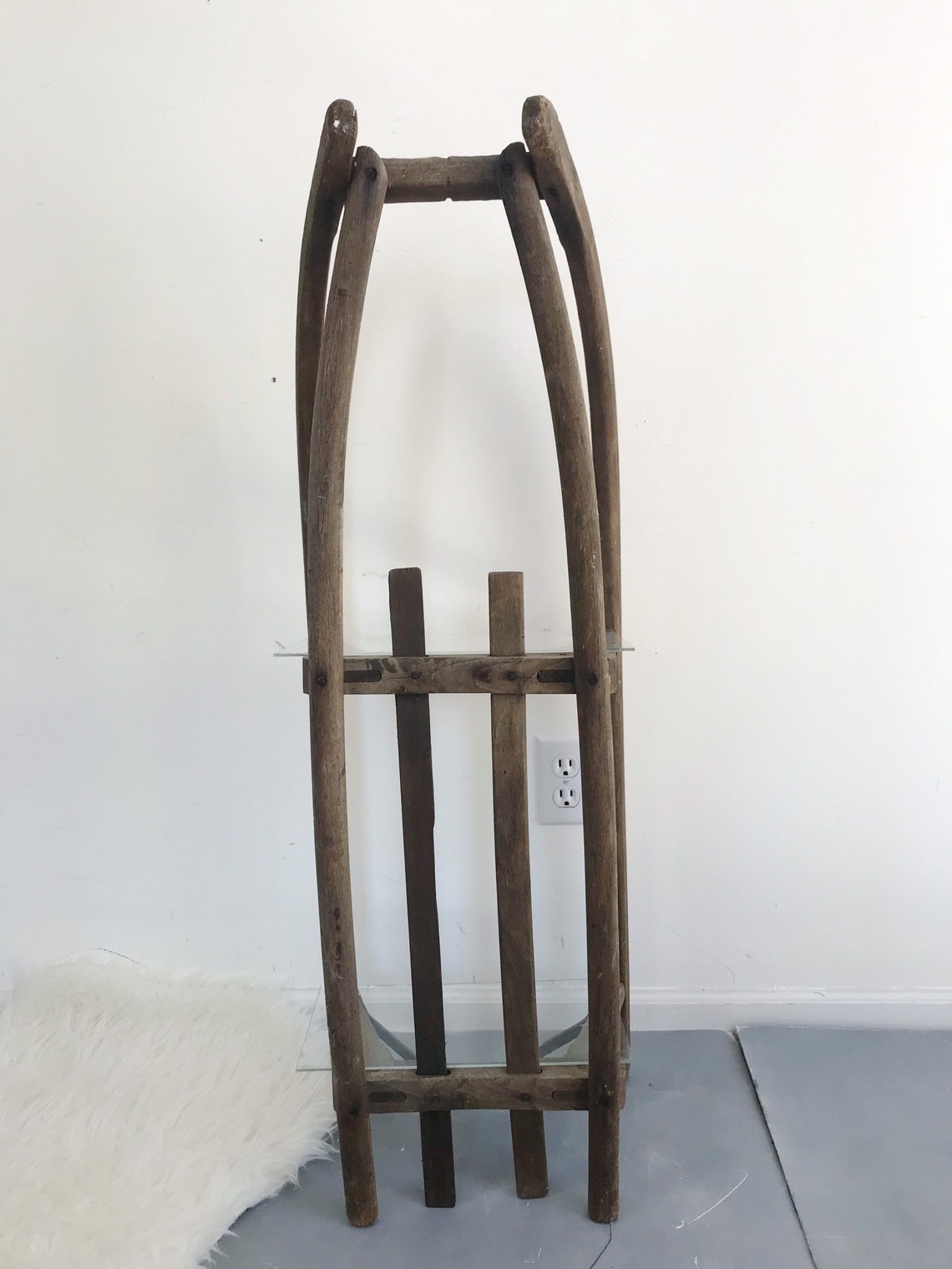 Vintage Rustic Sled Shelving Unit Up-cycled Plant Stand | Etsy
