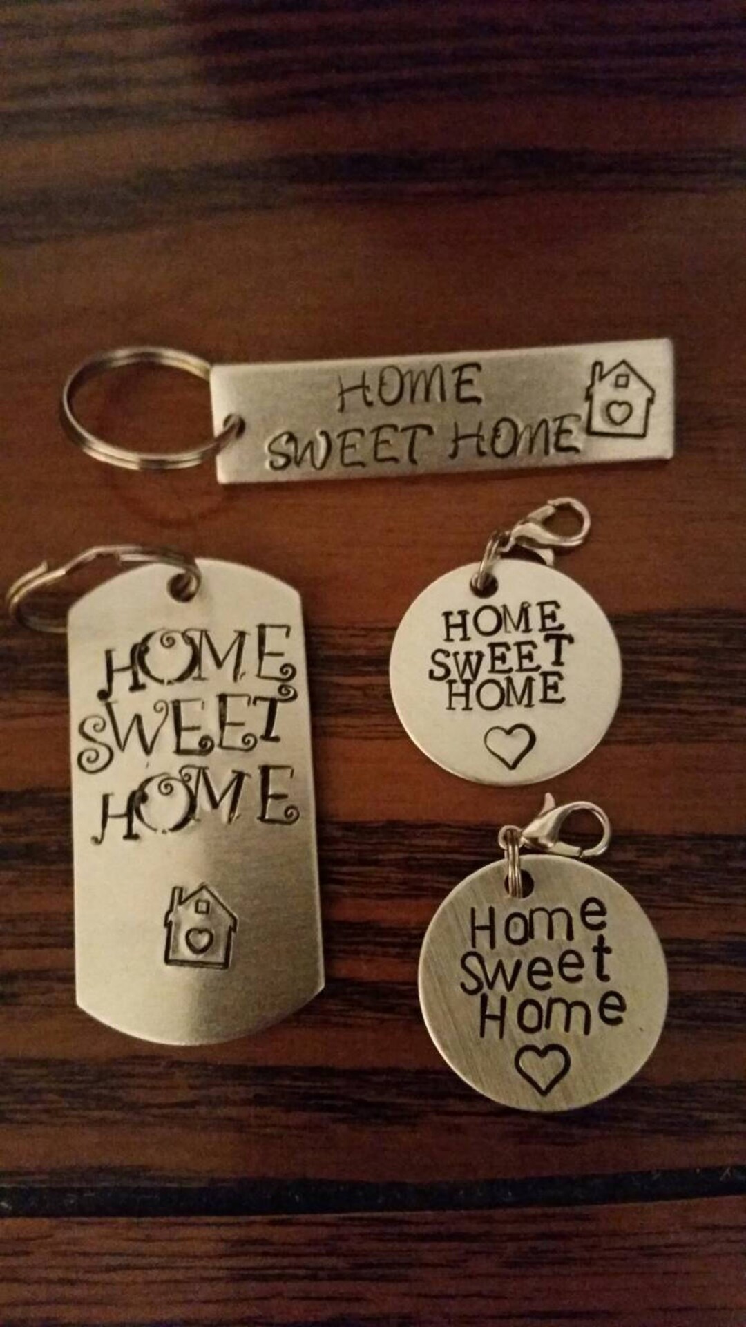 Metal Keychain Home Sweet Home New House Small Gift Hand Stamped, Pick ...