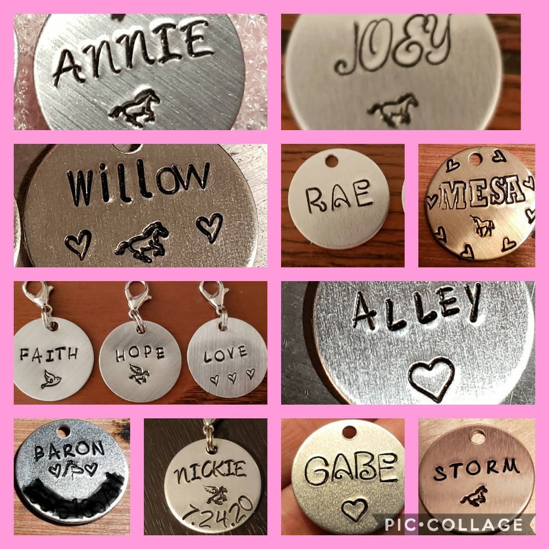 Horse Bridle Halter Pony ID Name Tag Initial Metal Custom | Etsy