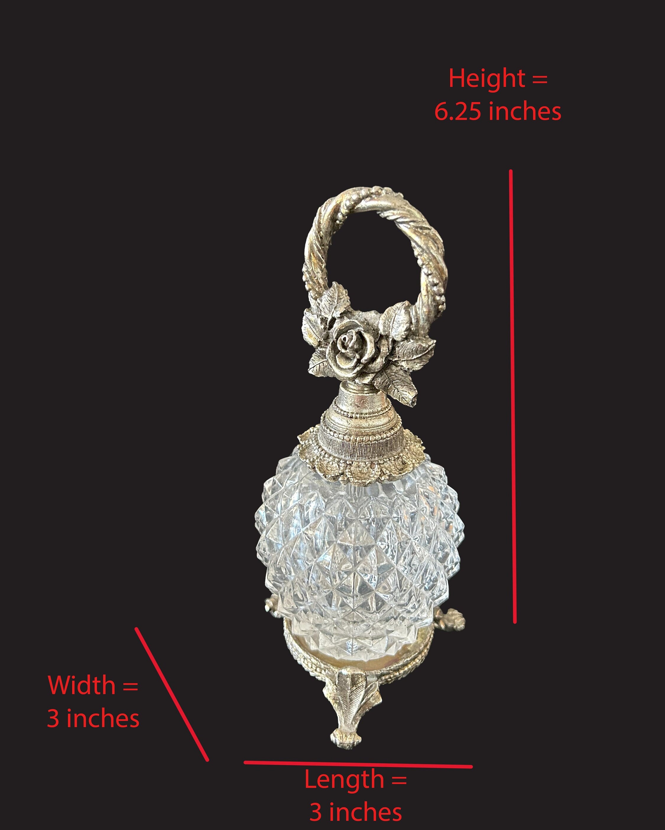 MIDCENTURY Perfume Bottle tassel Pattern by Stylebuilt Vintage Silver ...