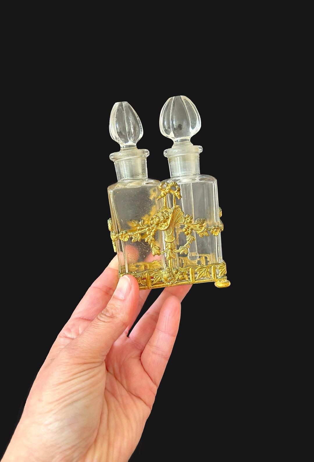 1930’s APOLLO STUDIOS Crystal Perfume Bottles in Original Caddy ...