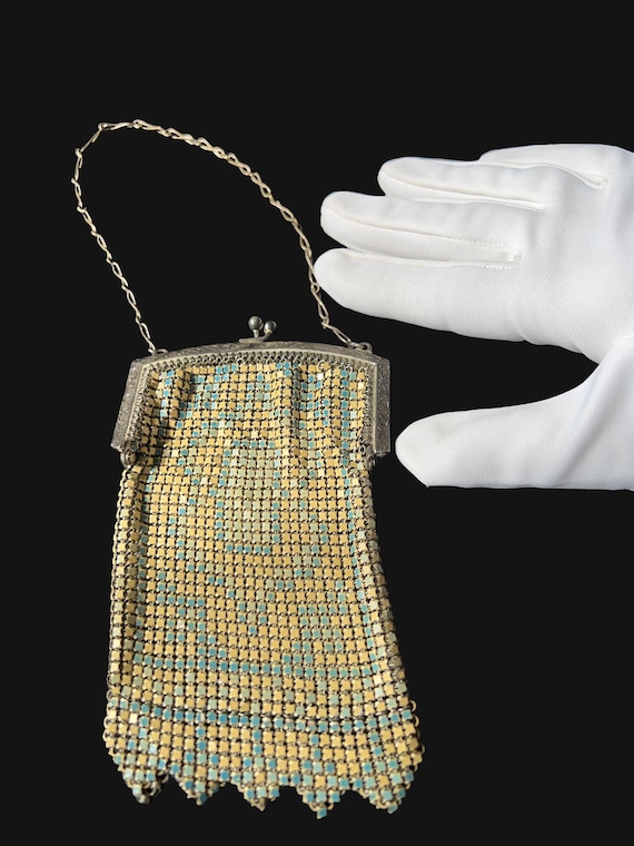 1920s ART DECO flapper purse | Whiting and Davis enam… - Gem