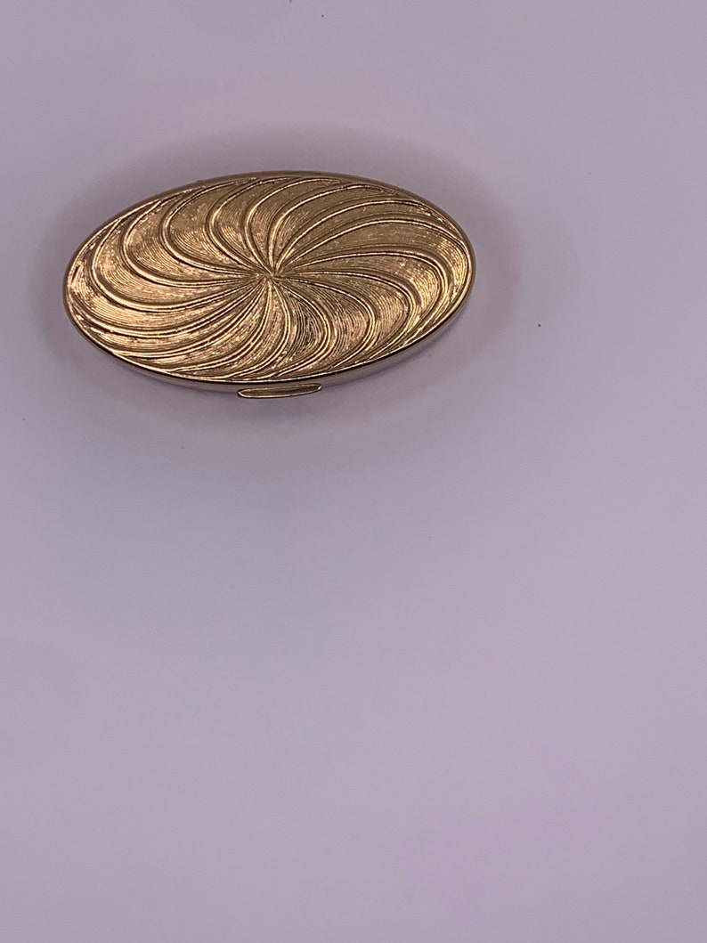 Vintage 1950s Max Factor Lipstick & Mirror Compact Oval Gold Tone ...