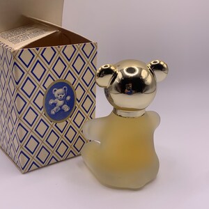 Vintage 1970's Avon Teddy Bear Figurine Cologne Decanter Frosted Glass ...