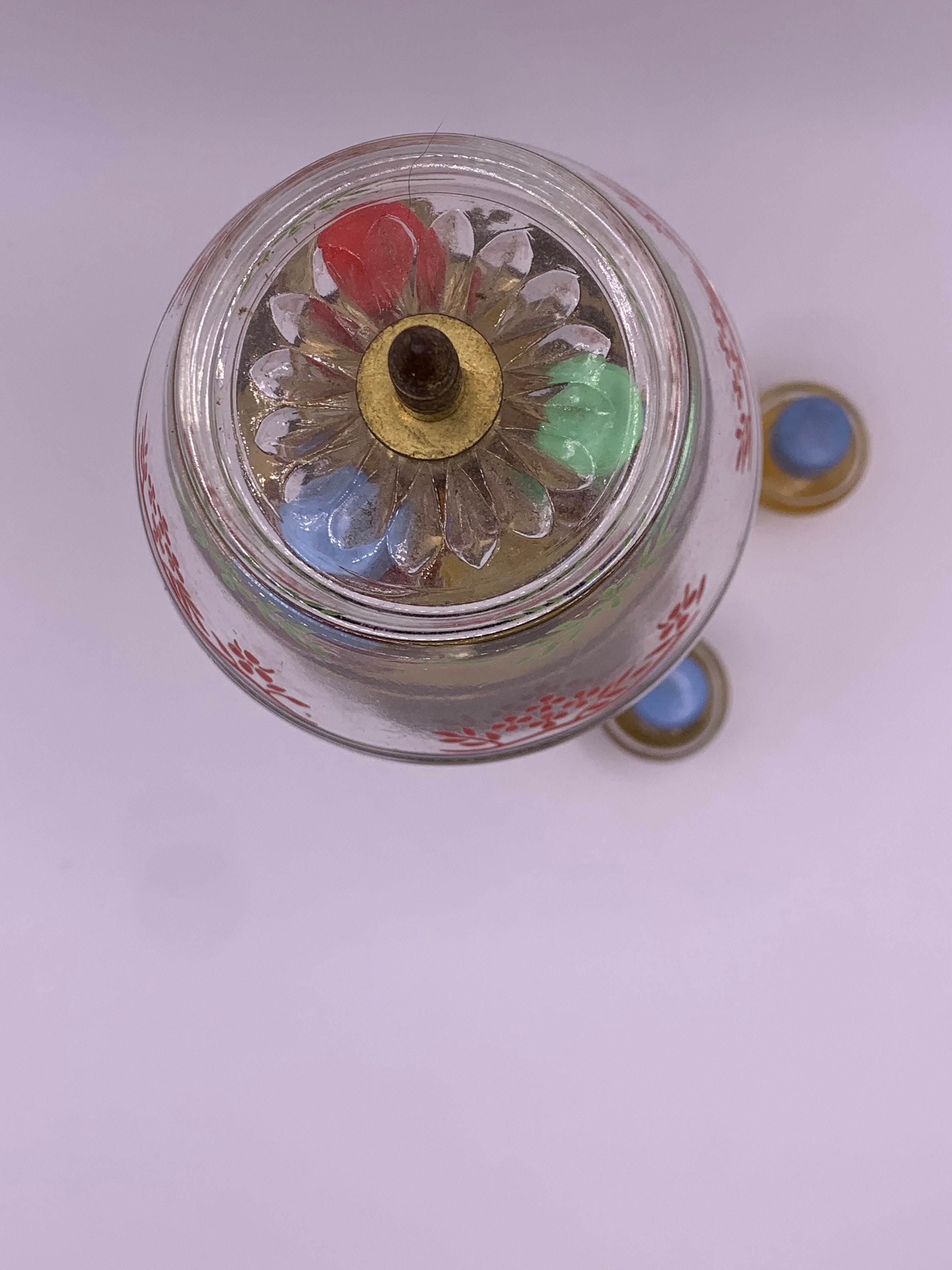 Vintage 1938 Perfume HI-LIGHTS Stuart BRASS Lamp Display Case Painted ...