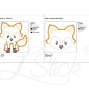 Embroidery File Fox - MINIS 6x10cm, 3x4" Embroidery Pattern Animal ...