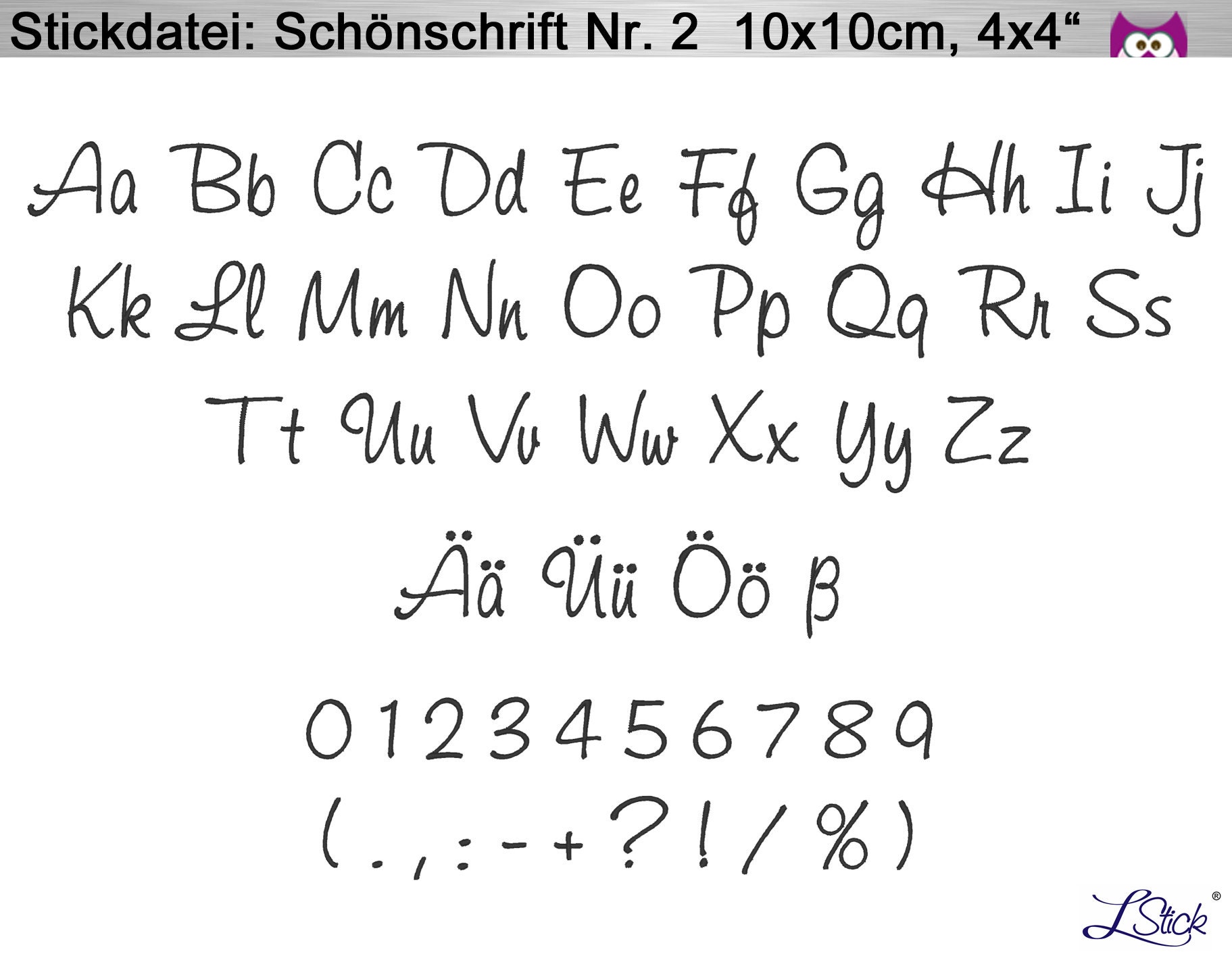 Stickdatei ABC Schönschrift Nr-2 Stickmuster Buchstaben | Etsy
