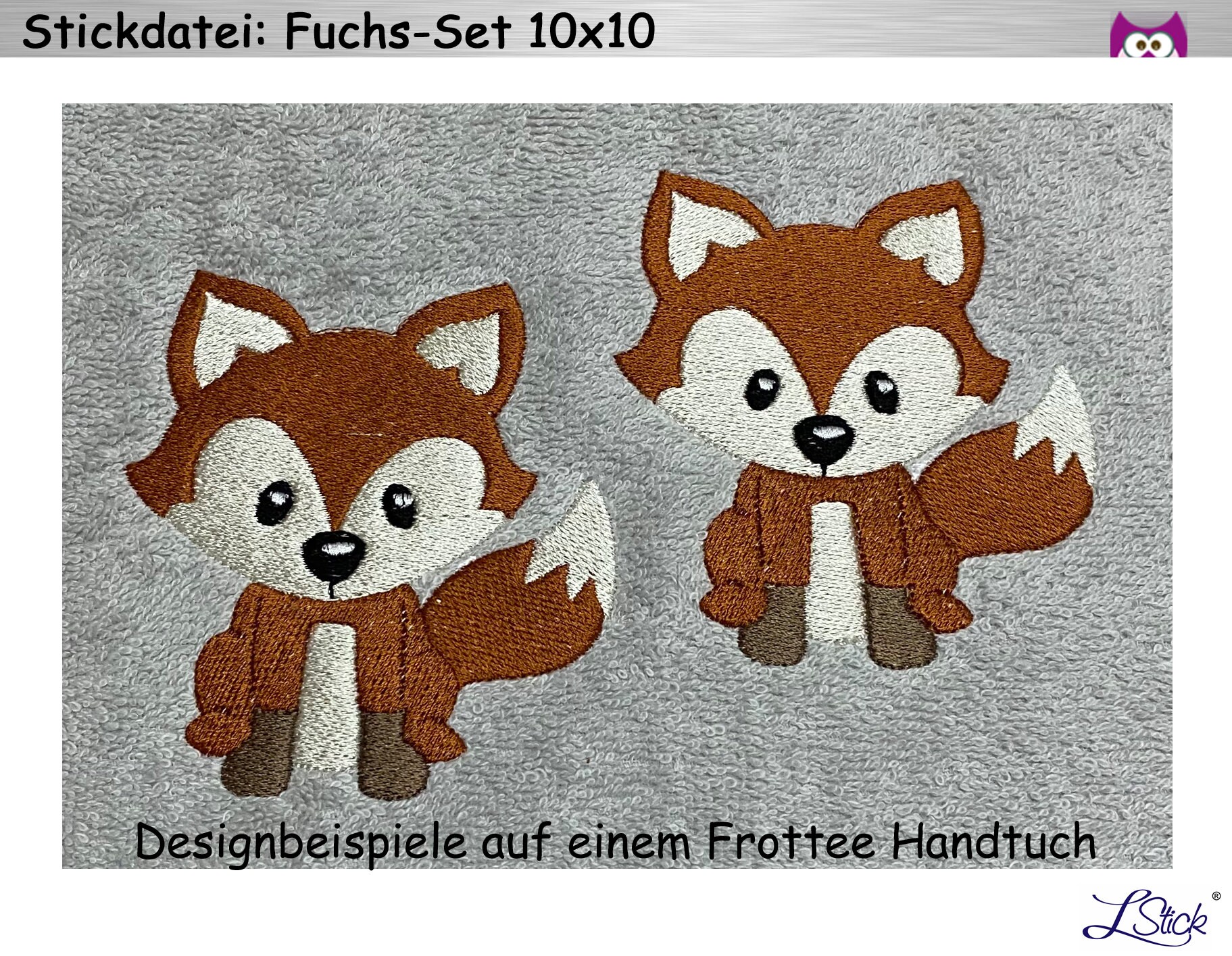 Stickdatei Fuchs-Set 10x10 Stickmuster fox embroidery design | Etsy