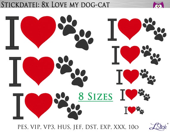 Digital Download Love Paw Print 8 Sizes Paw Print Dog Cat | Etsy