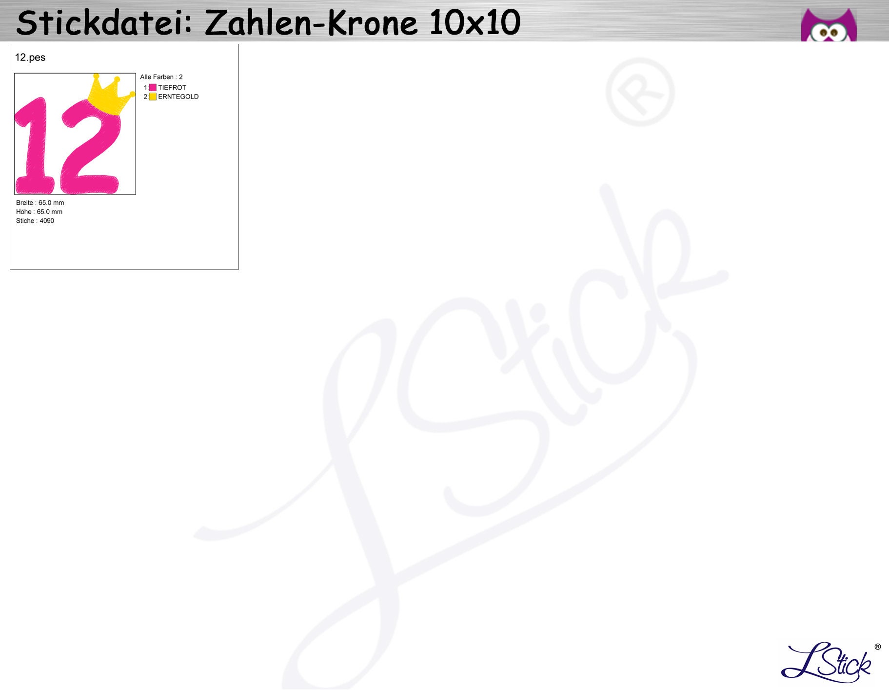 Embroidery File Month Number Crown 10x10 Embroidery Pattern, Embroidery ...