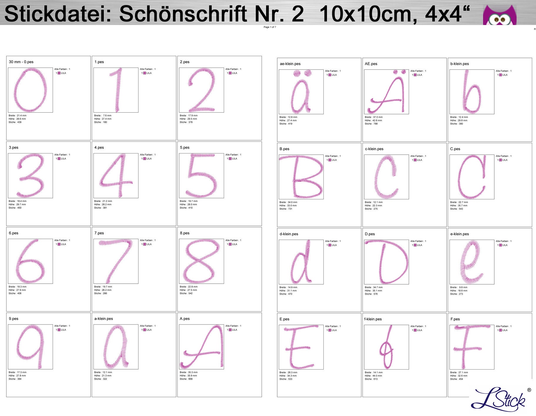 Stickdatei ABC Schönschrift Nr-2 Stickmuster Buchstaben - Etsy.de