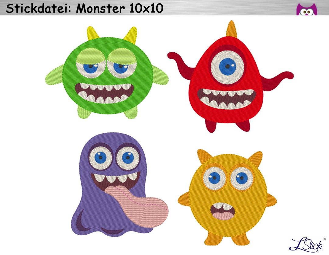Embroidery File Monster 10x10 Embroidery Pattern, Monster Embroidery ...