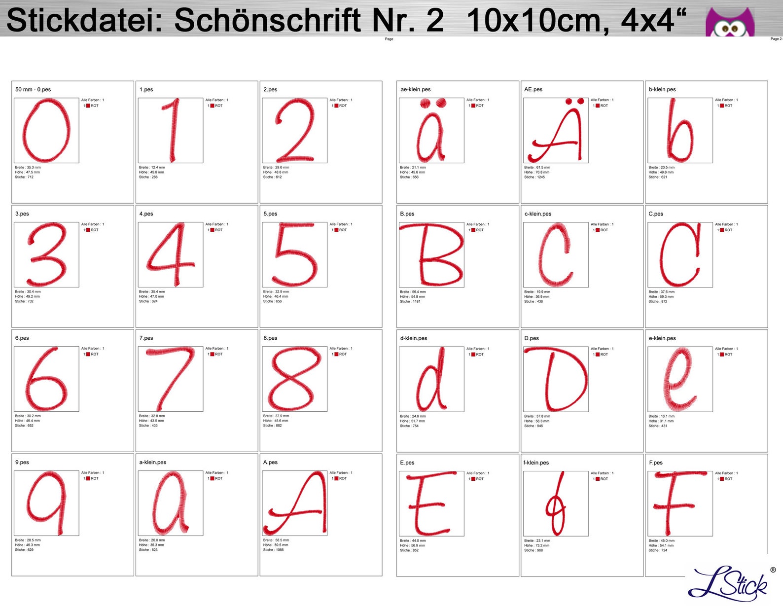 Stickdatei ABC Schönschrift Nr-2 Stickmuster Buchstaben - Etsy.de